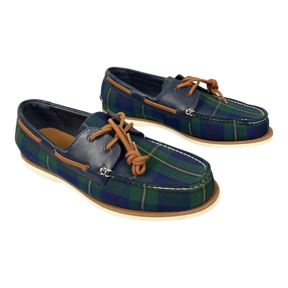 Club Room | Shoes | Club Room Blue And Green Boat Shoes With Moccasin ...